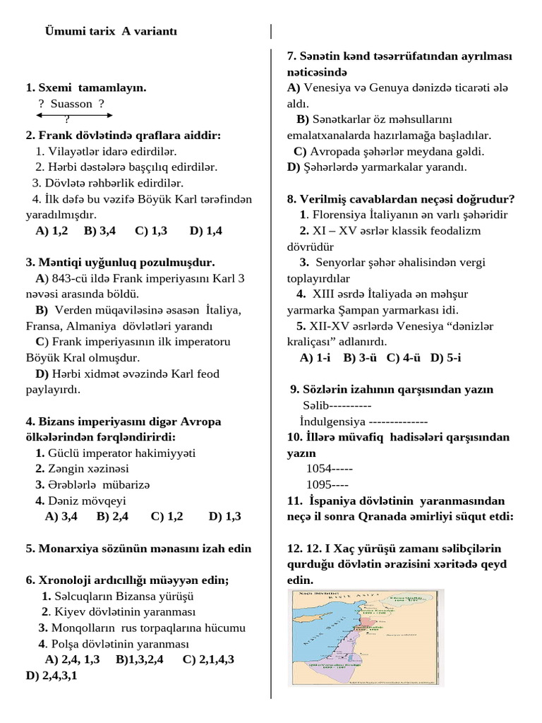 Ümumi Tarix KSQ 4 Ve B Variantı | PDF