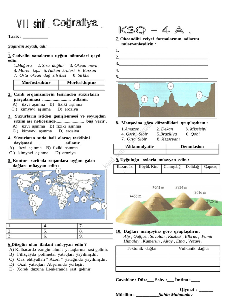 VII-sinif-Coğrafiya-KSQ-4 | PDF