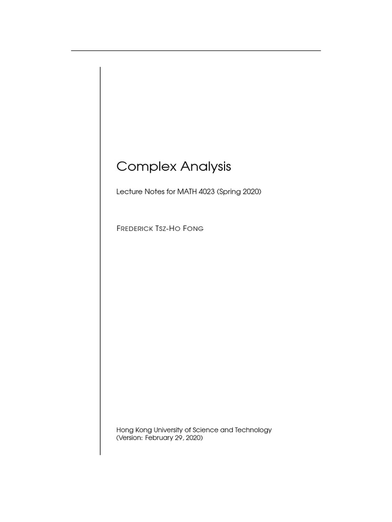 CA | PDF | Complex Analysis | Holomorphic Function