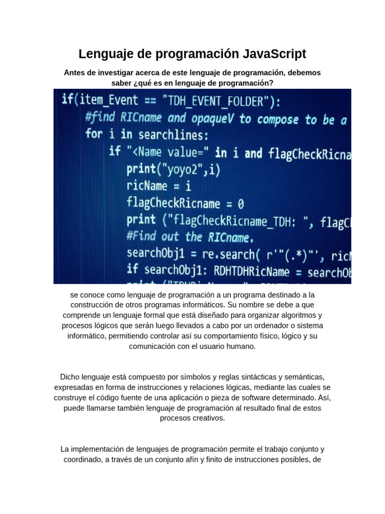 Lenguaje de Programación JavaScript Actividad Evaluable 2 | PDF | Lenguaje de programación ...