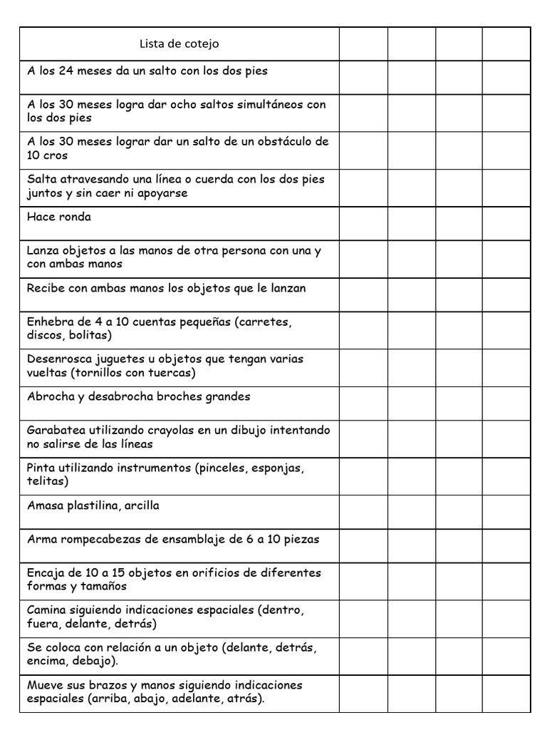 Lista de Cotejo Adap | PDF