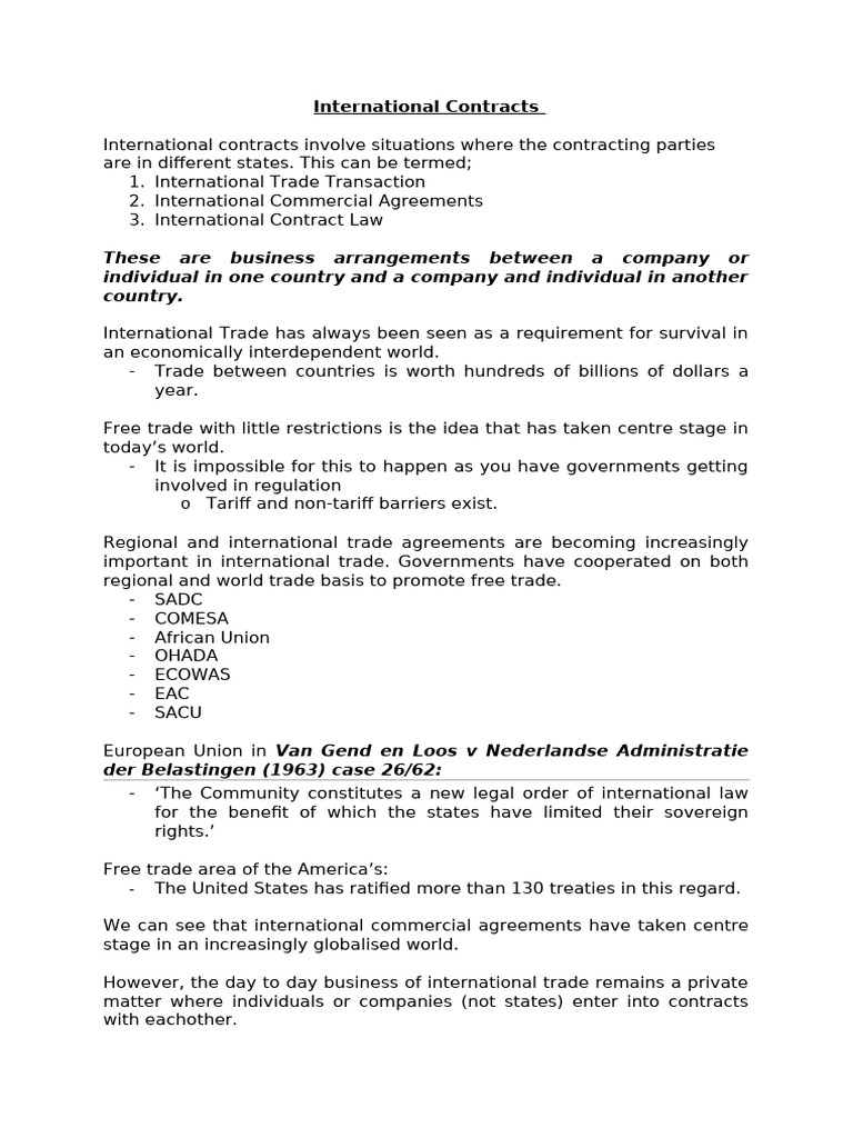 Overview of International Contract Law | PDF | Private Law | Justice