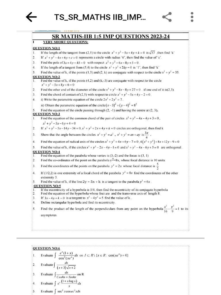 Maths 2b Final Important Questions-1 | PDF