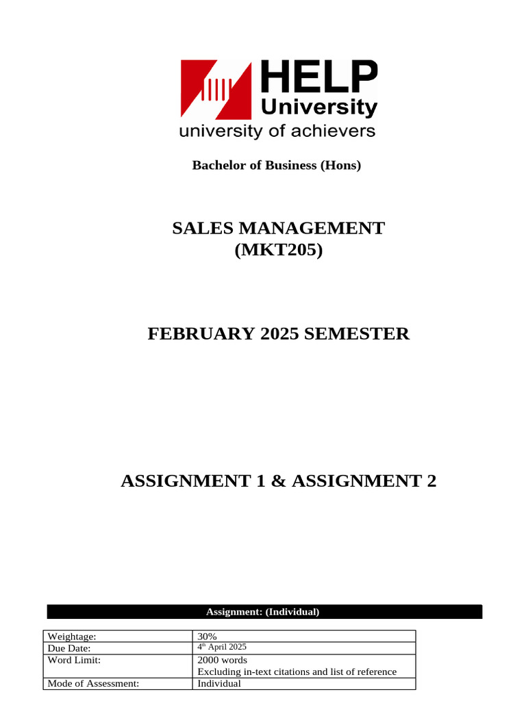 UFM MKT205 Assignment 1 2 - Feb 2025 Semester | PDF | Academic Integrity | Plagiarism