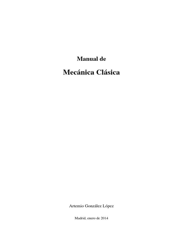 Manual de Mecánica Clásica | PDF | Mecanica clasica | Mecánica Hamiltoniana