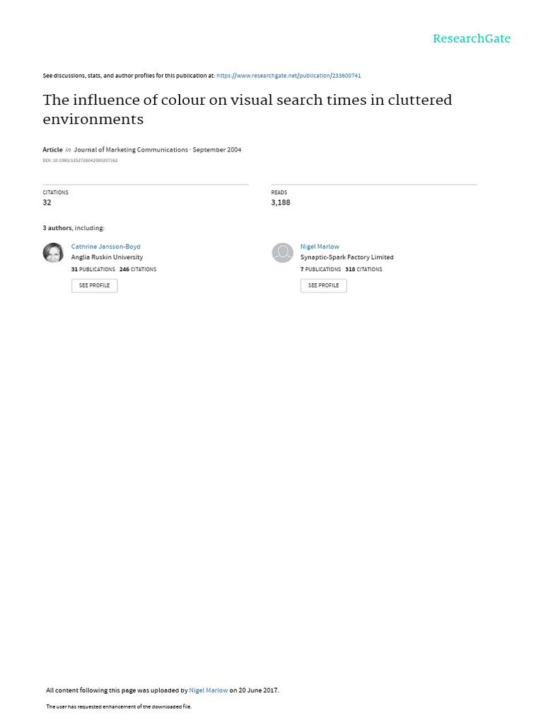 Colour Impact on Visual Search Times | PDF | Attention | Color