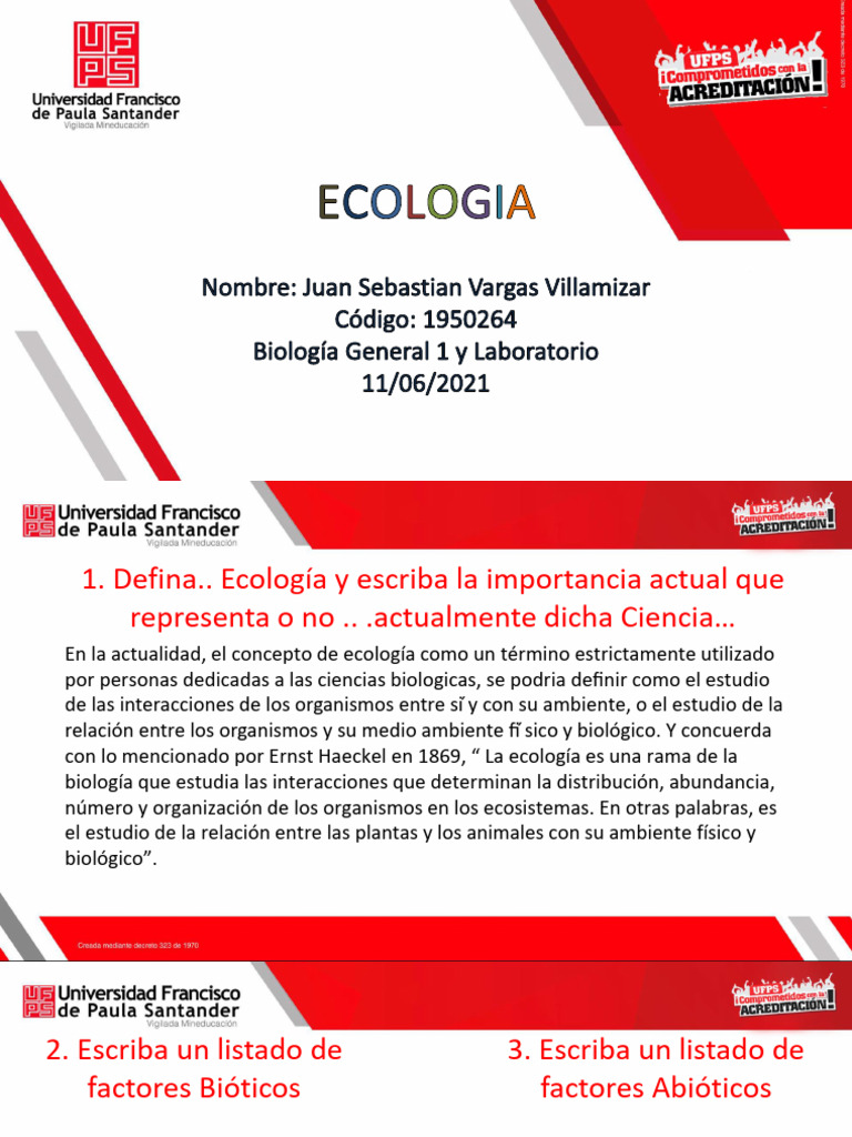 Taller Ecologia Terminado JSVV | PDF | Ecología | Clima