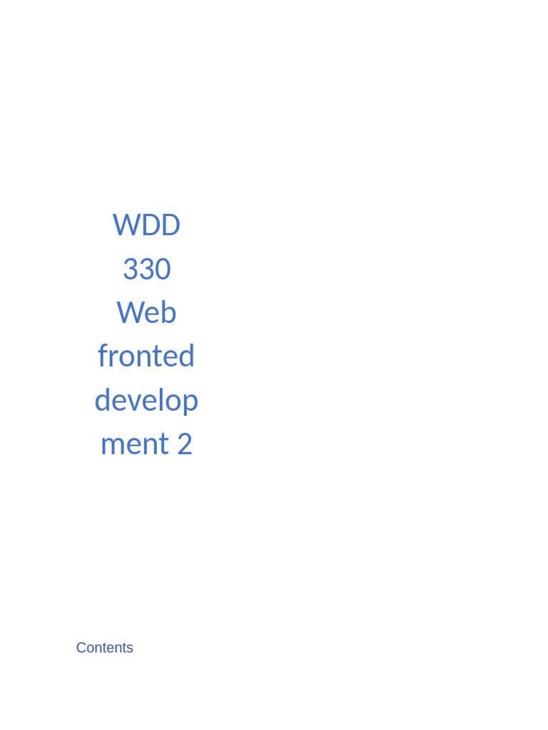 WDD 330 Web fronted development 2 | PDF | Document Object Model | Ajax (Programming)