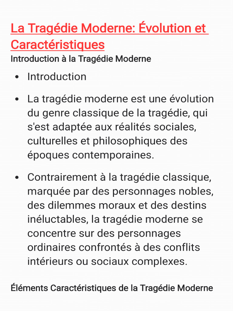 Tragédie Moderne | PDF