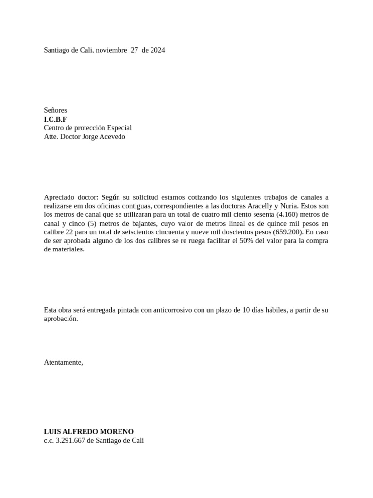 Ejercicio 1 - Carta Sencilla | PDF