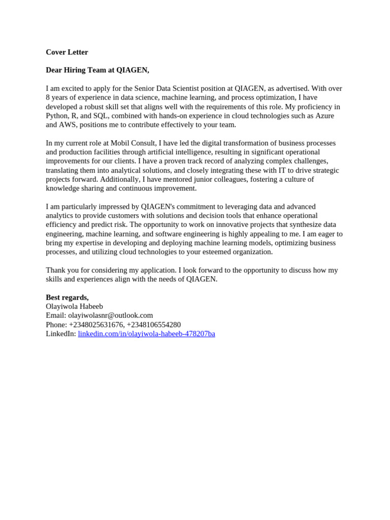 COVER LETTER qi | PDF