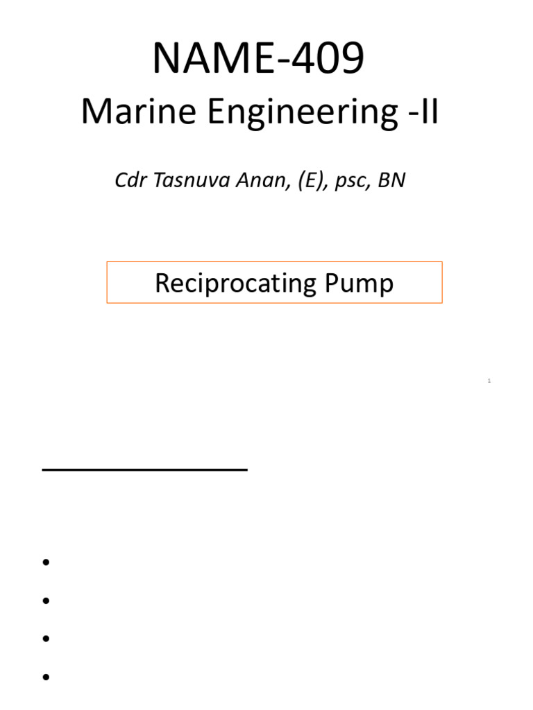 Lecture 4 - Reciprocating Pump | PDF | Pump | Piston