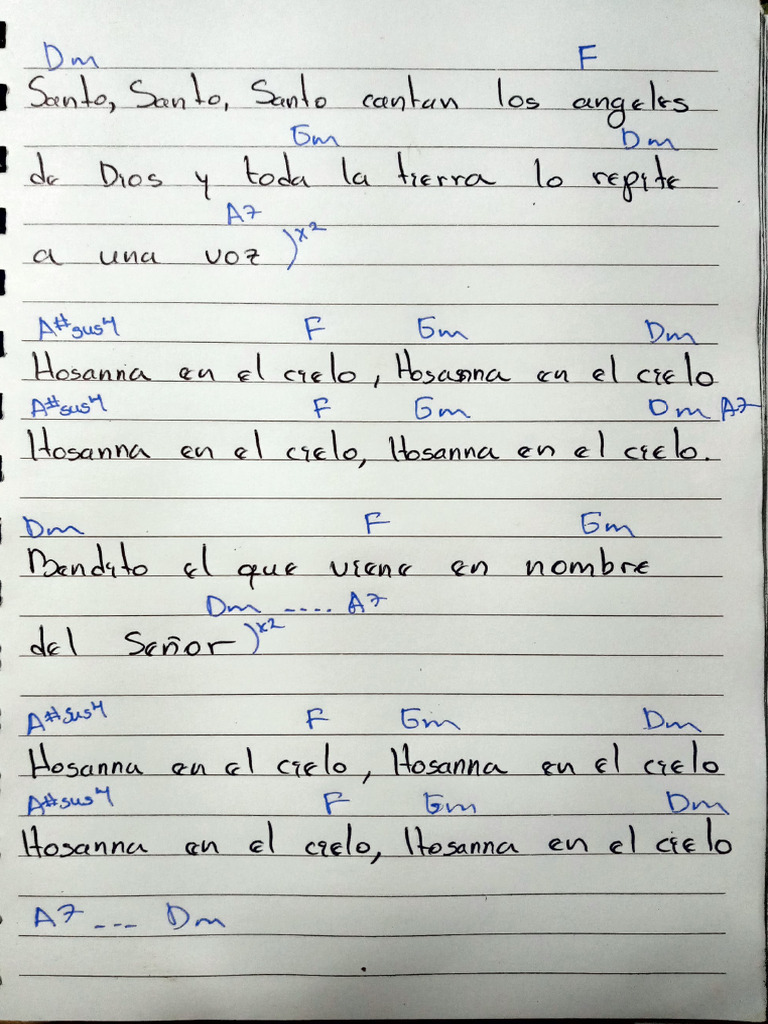 Letra de "Hosanna en el Cielo" | PDF