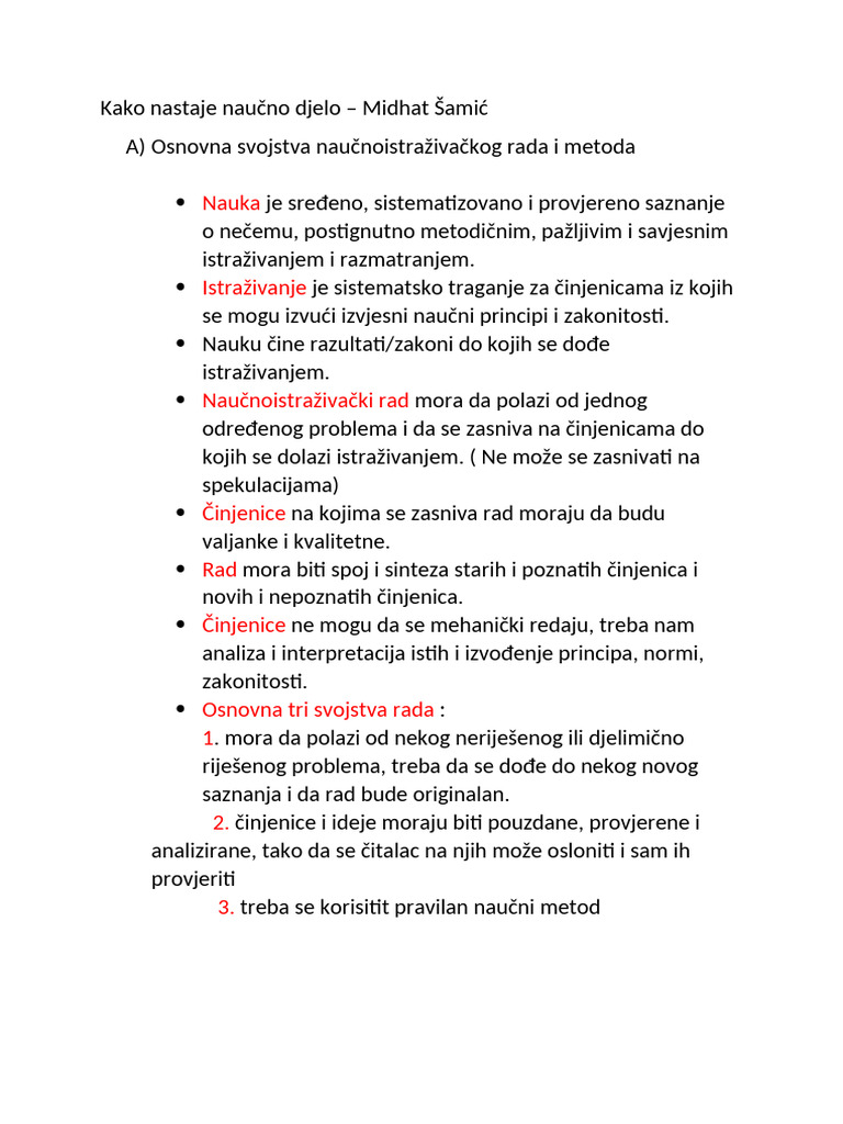 Kako Nastaje Naučno Djelo | PDF