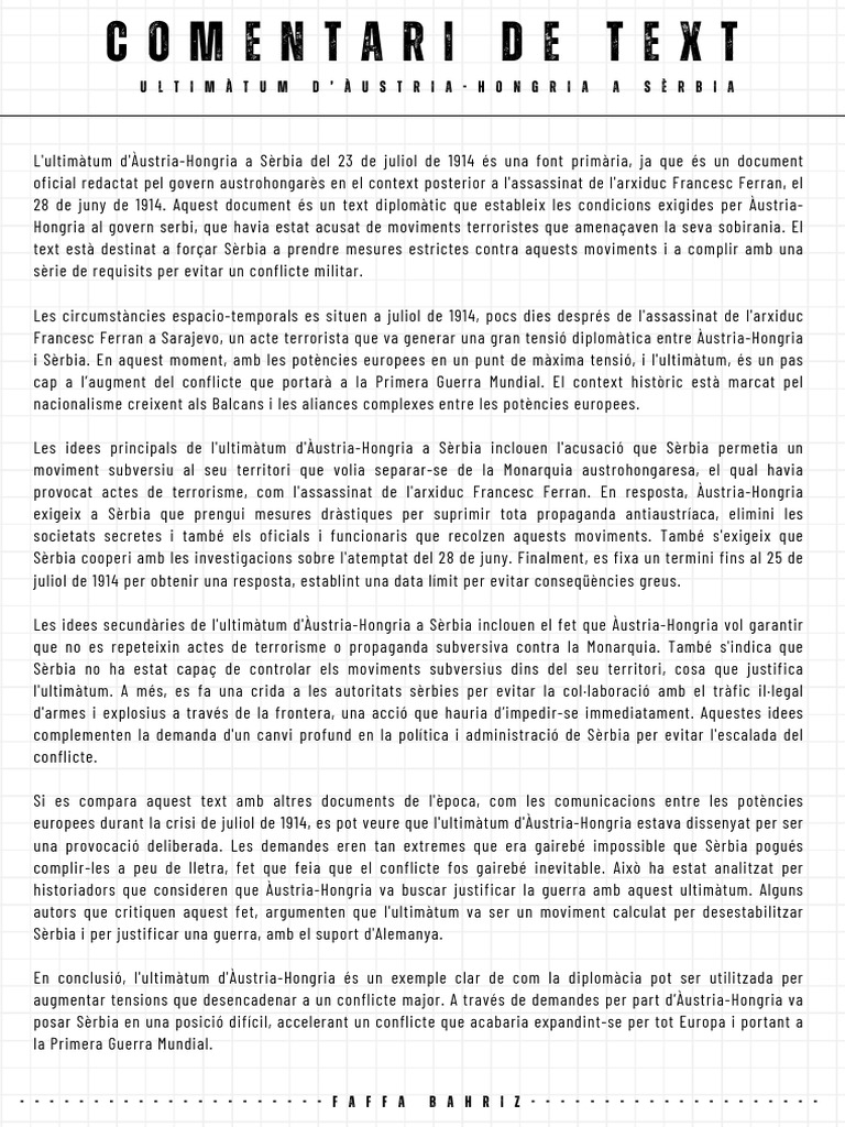 Comentari de Text | PDF