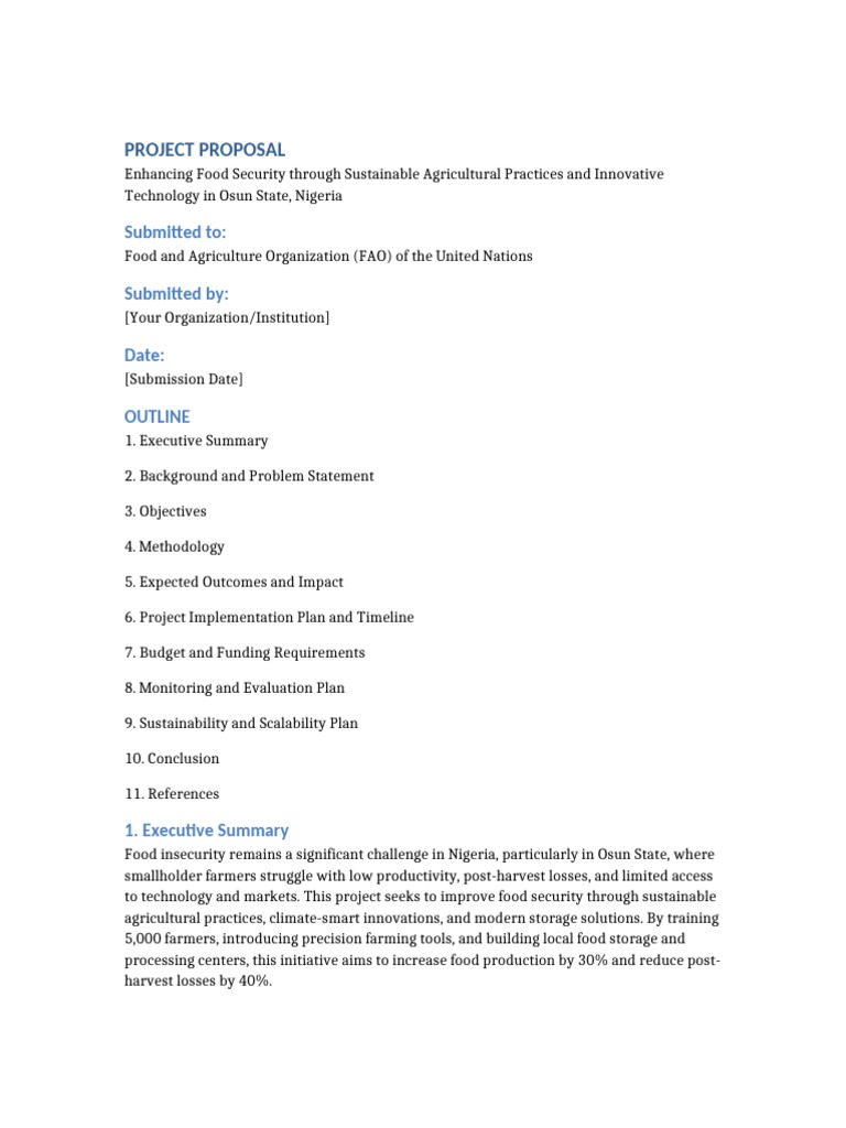 Sustainable Agriculture for Food Security in Osun | PDF | Agriculture ...