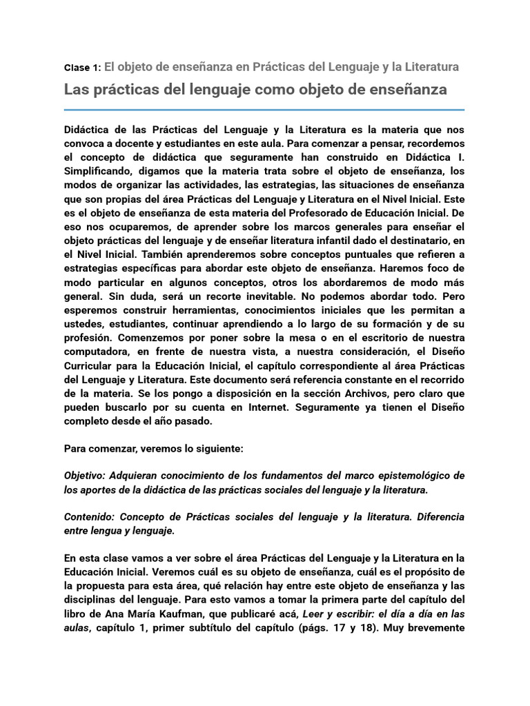 Didáctica de Lenguaje y Literatura Infantil | PDF | Literatura ...