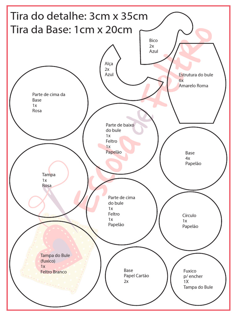 Materiais para Montar um Bule de Feltro | PDF
