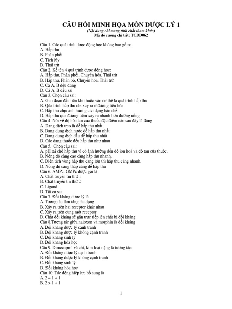 Câu H Iminhh Amônd C Lý 1: (N I Dung CH Mang Tính CH T Tham KH O) | PDF