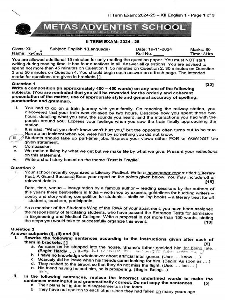 English 1 (second term) | PDF