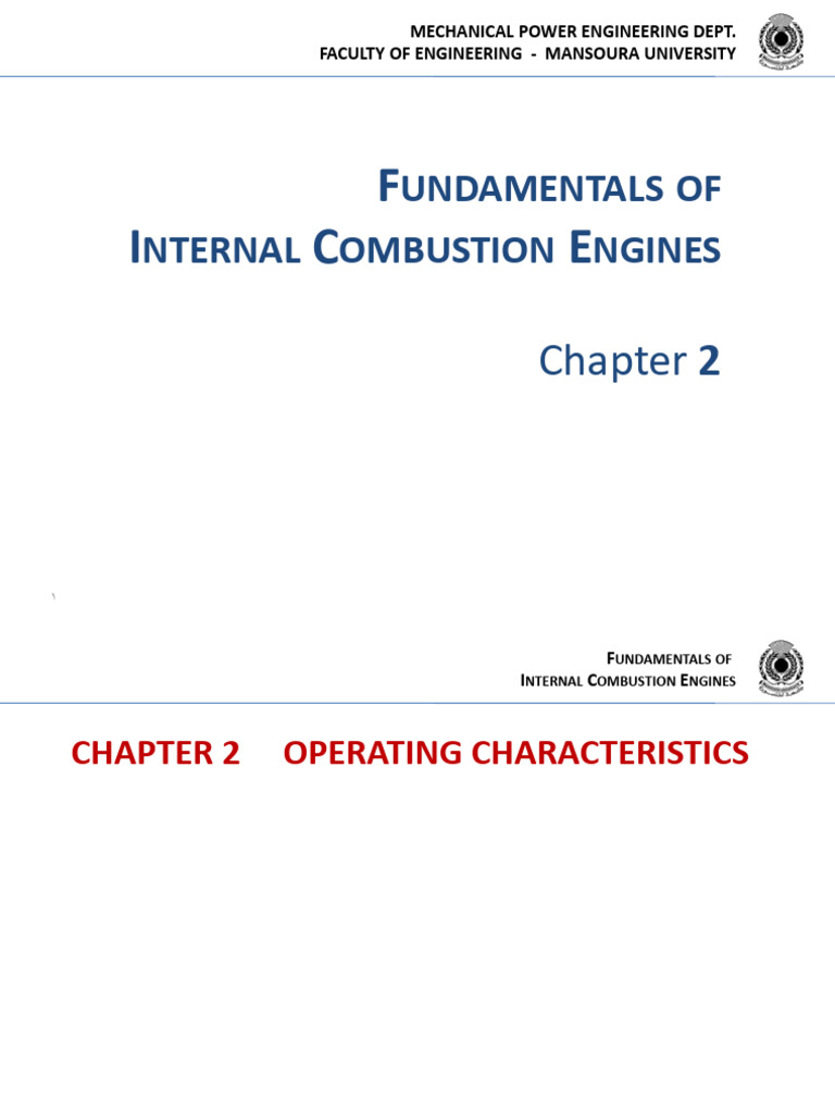 Ch.2 Operating Characteristics Sec | PDF | Engines | Internal Combustion Engine