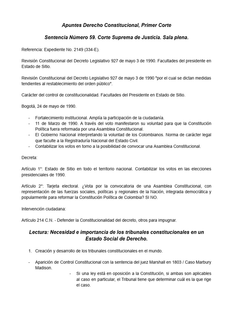 Material de estudio, Derecho Constitucional 1 Corte | PDF | Constitución | Democracia