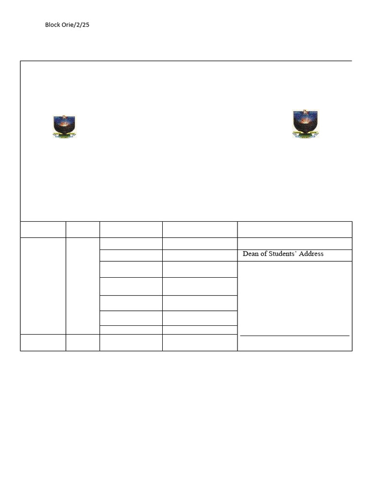 Bindura University Orientation Timetable | PDF