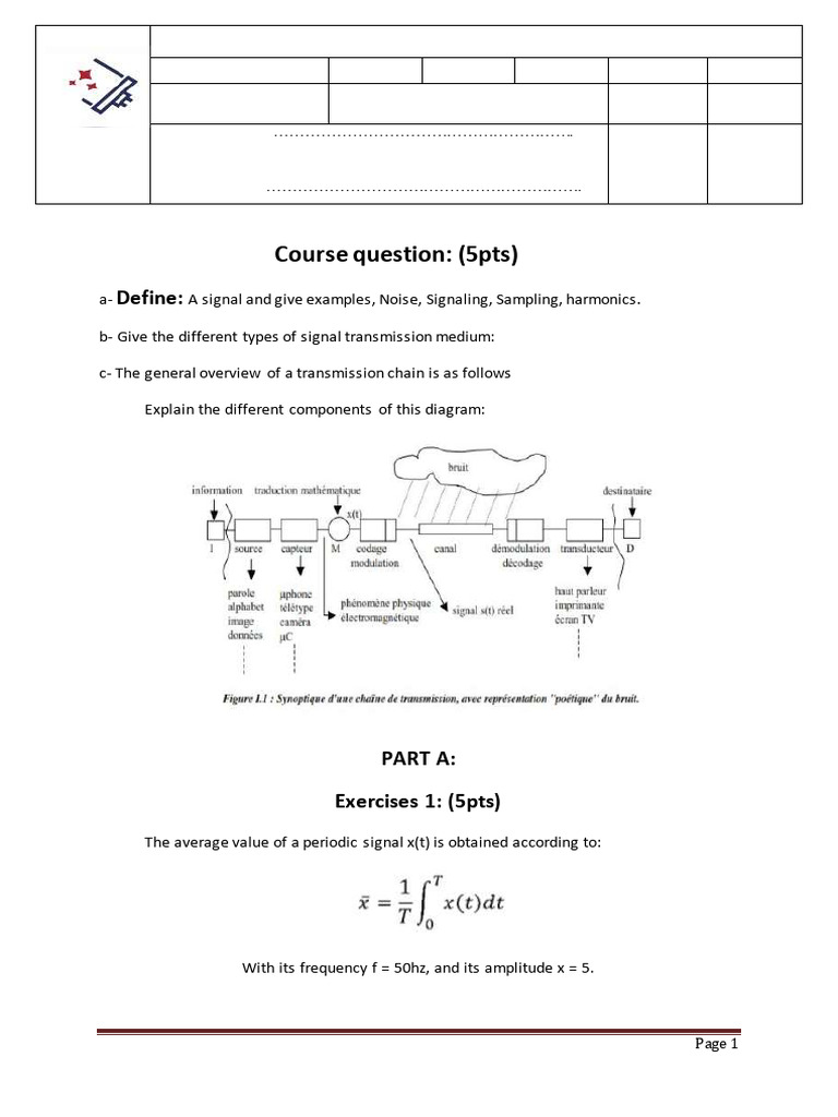 EXAM Analyse Spectrale English | PDF | Fourier Transform | Spectral Density