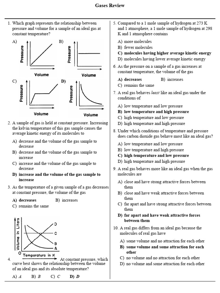Gas Laws and Theory TC 1 | PDF | Gases | Temperature