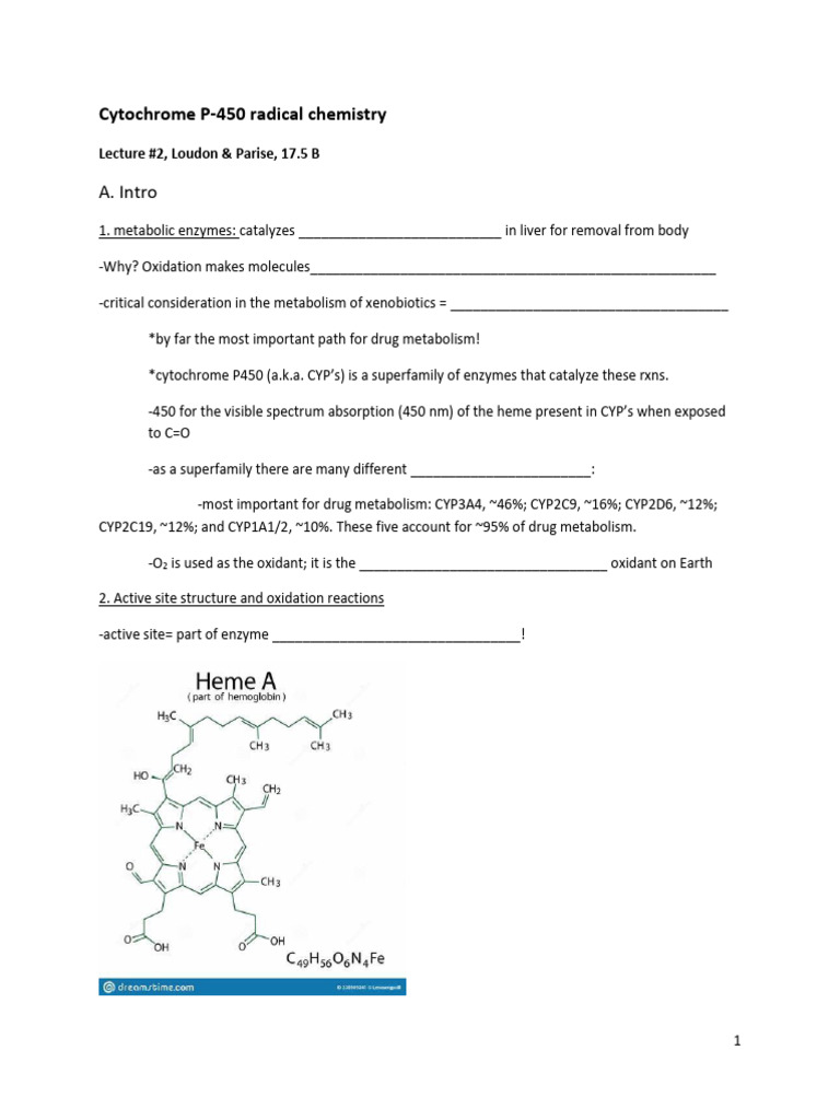 Pregame 2. CYP Radical Chemistry | PDF