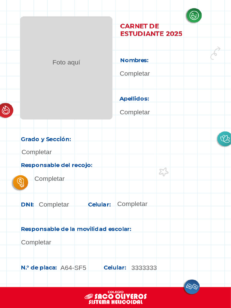Carnet Estudiante 2025 | PDF