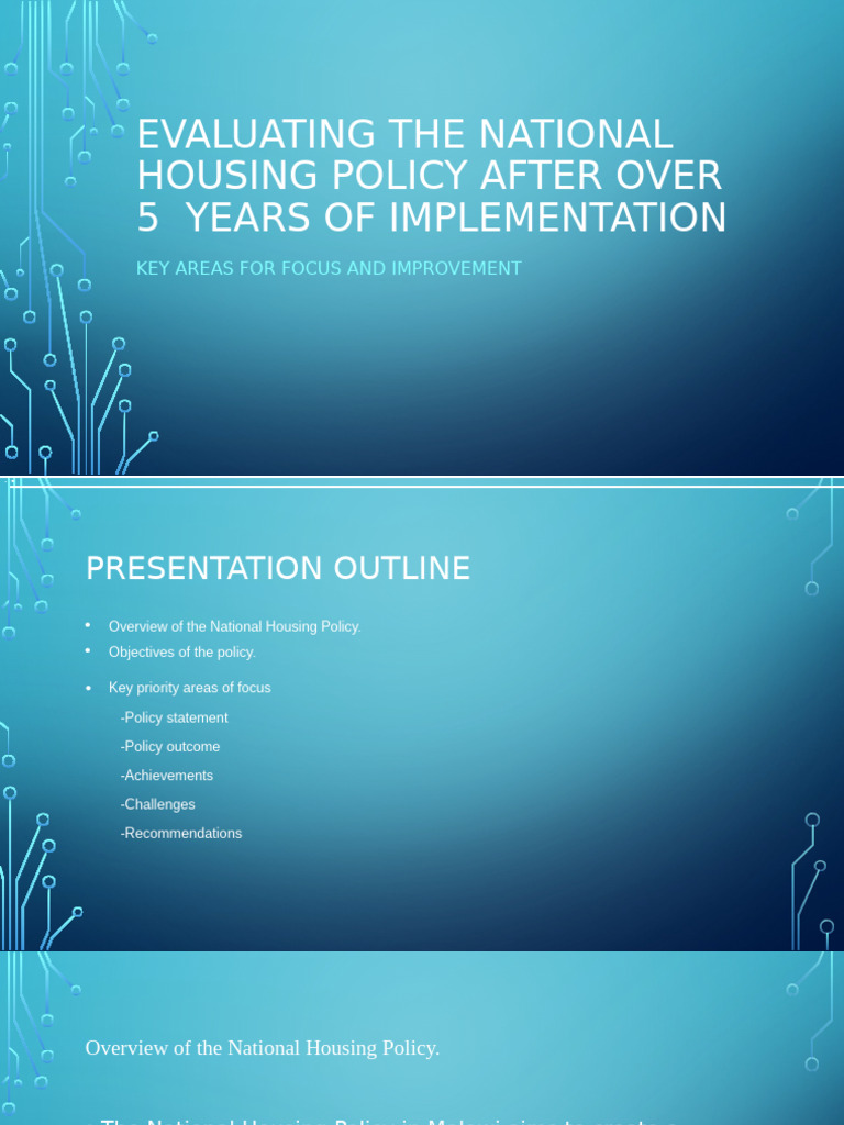 Implementation of The National Housing Policy - Department of Housing ...