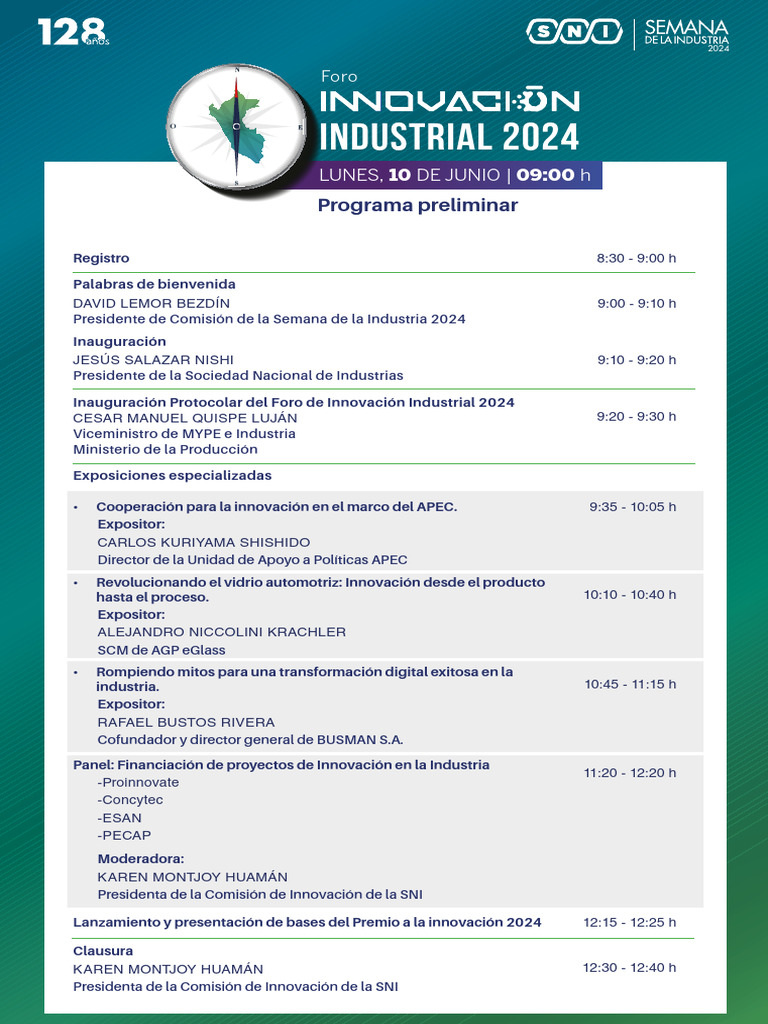 Programa Foro de Innovacion INDUSTRIAL 2024 | PDF