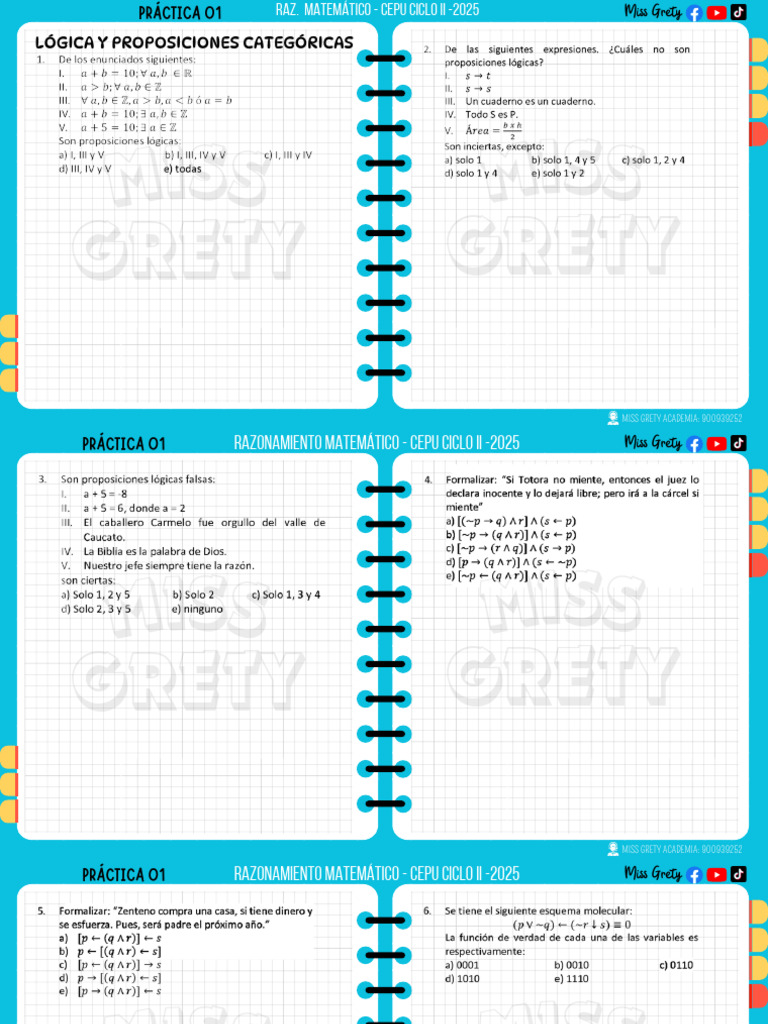 p1_rm_formato Miss Grety_cepu II-2025 (1) | PDF | Lógica | Lógica matemática