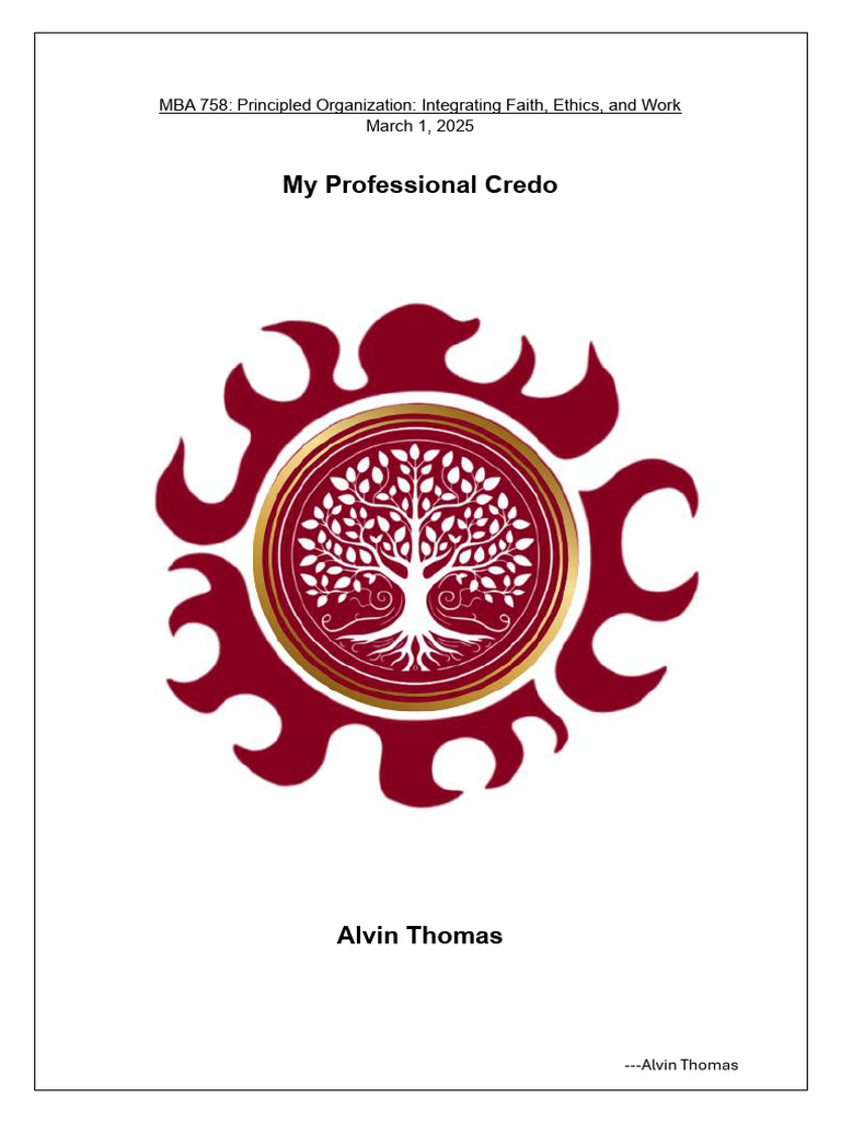 MBA 758 - Professional Credo | PDF | Integrity | Leadership