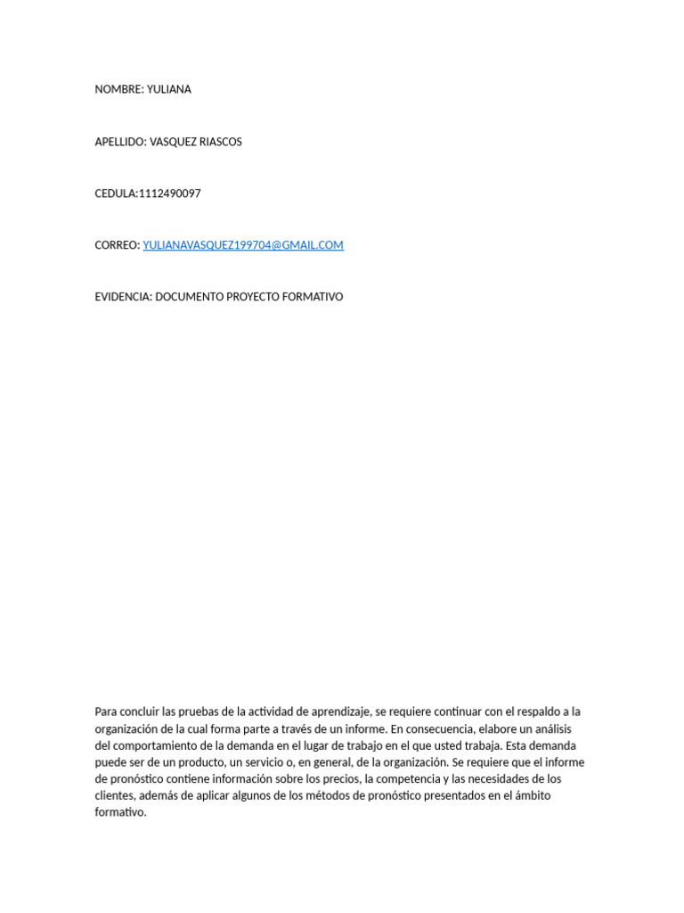 Documento Proyecto Formativo | PDF | Logística | Comercio electrónico