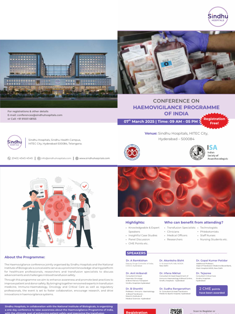 Haemovigilance Conference | PDF | Blood Transfusion | Health Care