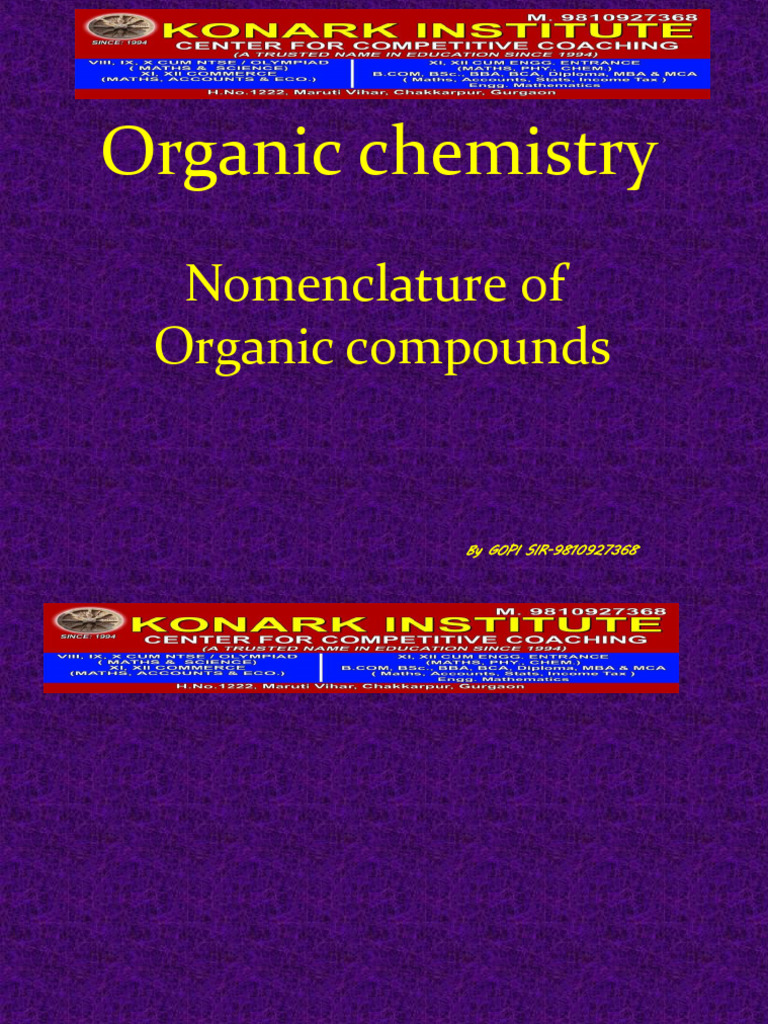 IUPAC Nomenclature of Organic Compounds | PDF | Functional Group ...