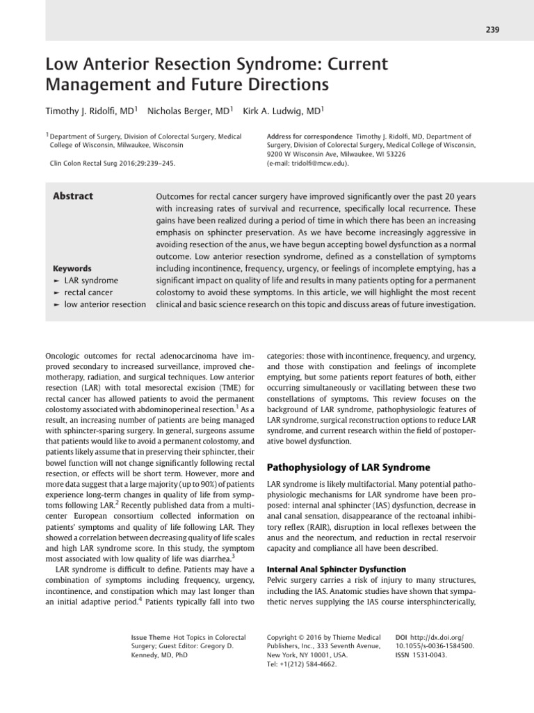 Low Anterior Resection Surgery 1 | PDF | Rectum | Colorectal Cancer