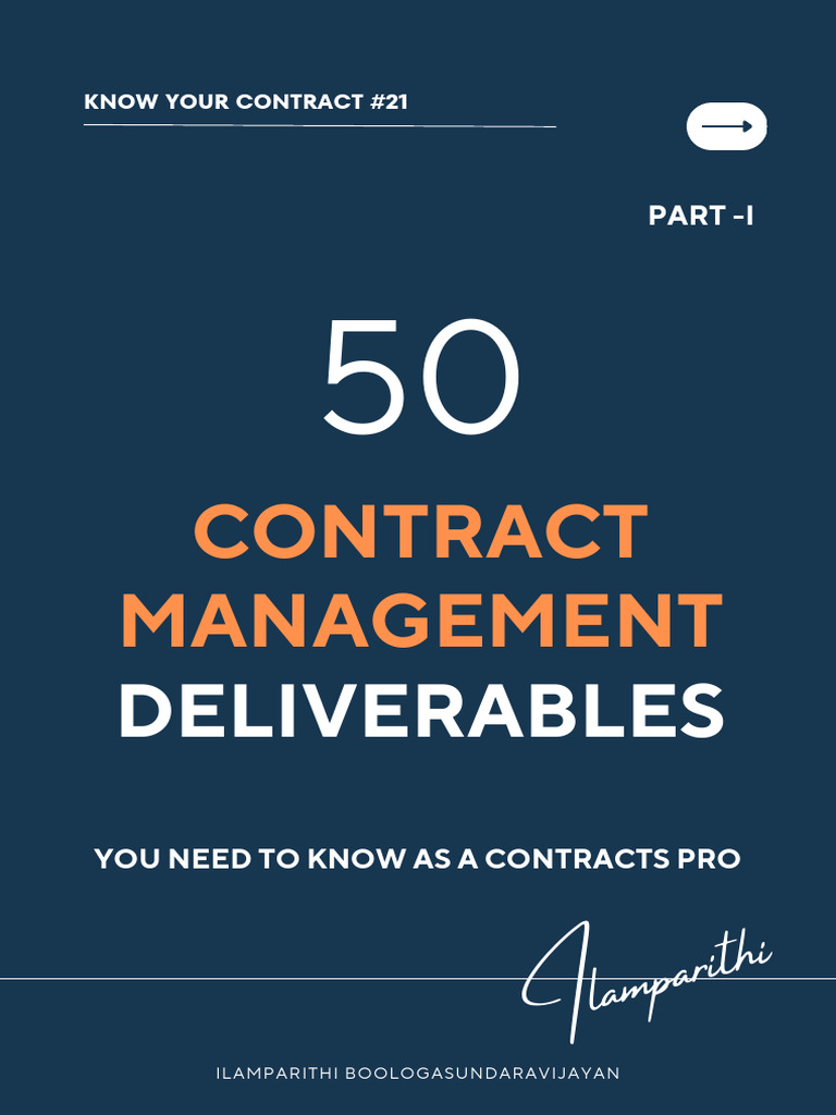 Contracts Management Deliverables | PDF | Audit | Performance Indicator