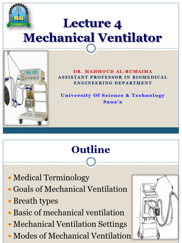 Mechanical Ventilator Overview and Components | PDF | Pulmonology ...