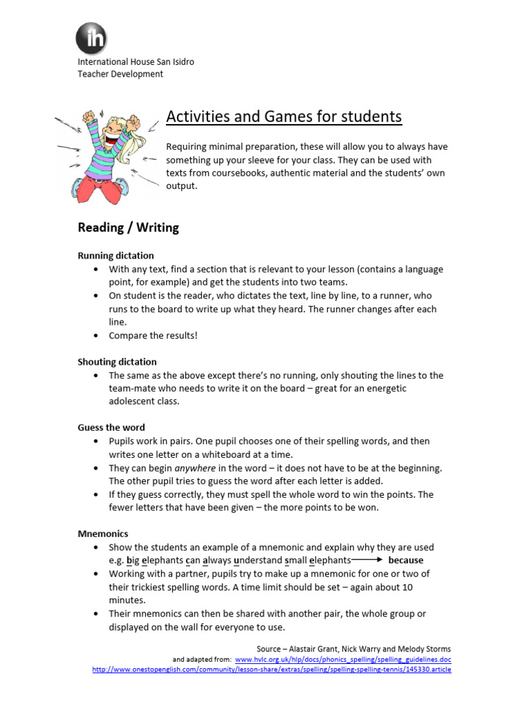 Engaging Spelling Activities for Teachers | PDF | Linguistics | Grammar