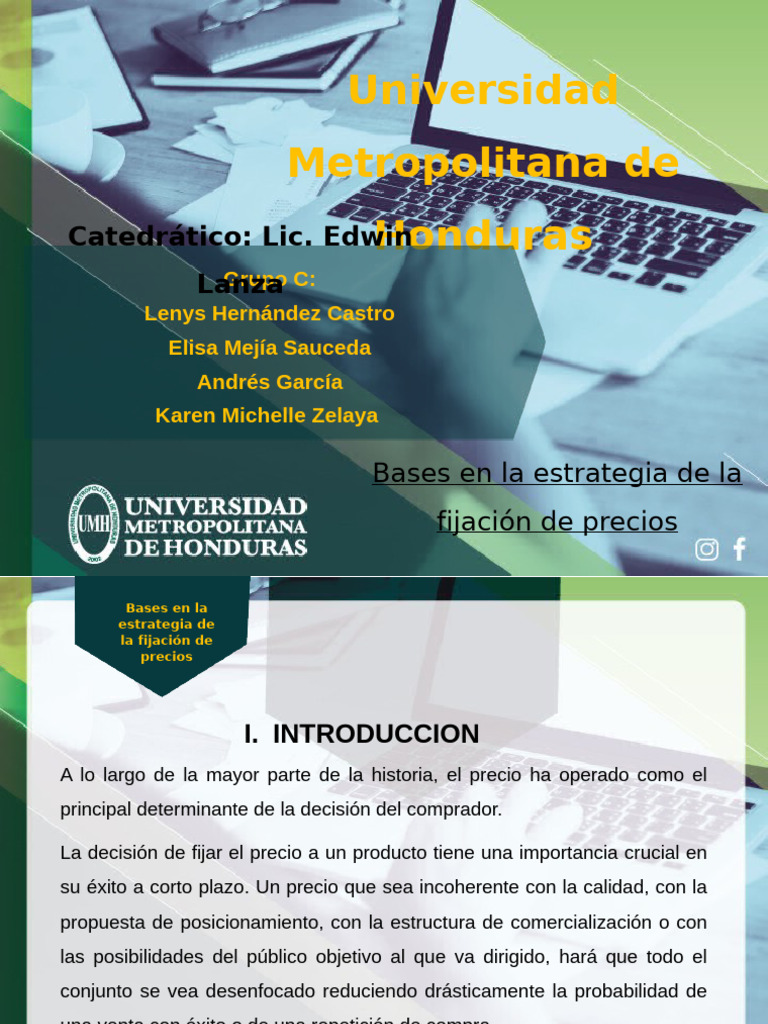 Presentacion Cap. 3 Tema Bases en La Fijacion de Precios | PDF | Precios | Producto (Negocio)