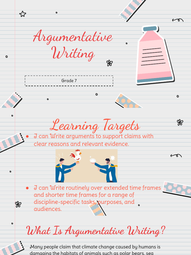 Argumentative Writing Presentation | PDF | Argument | Reason