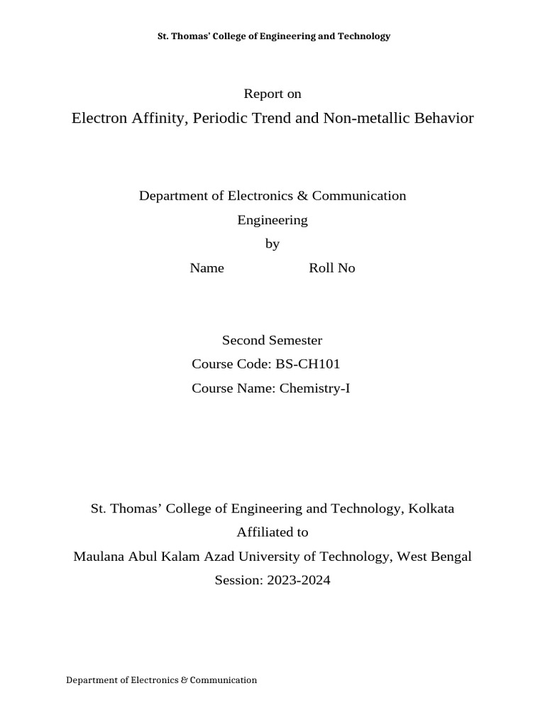 Sample Chem (1) | PDF | Periodic Table | Electron