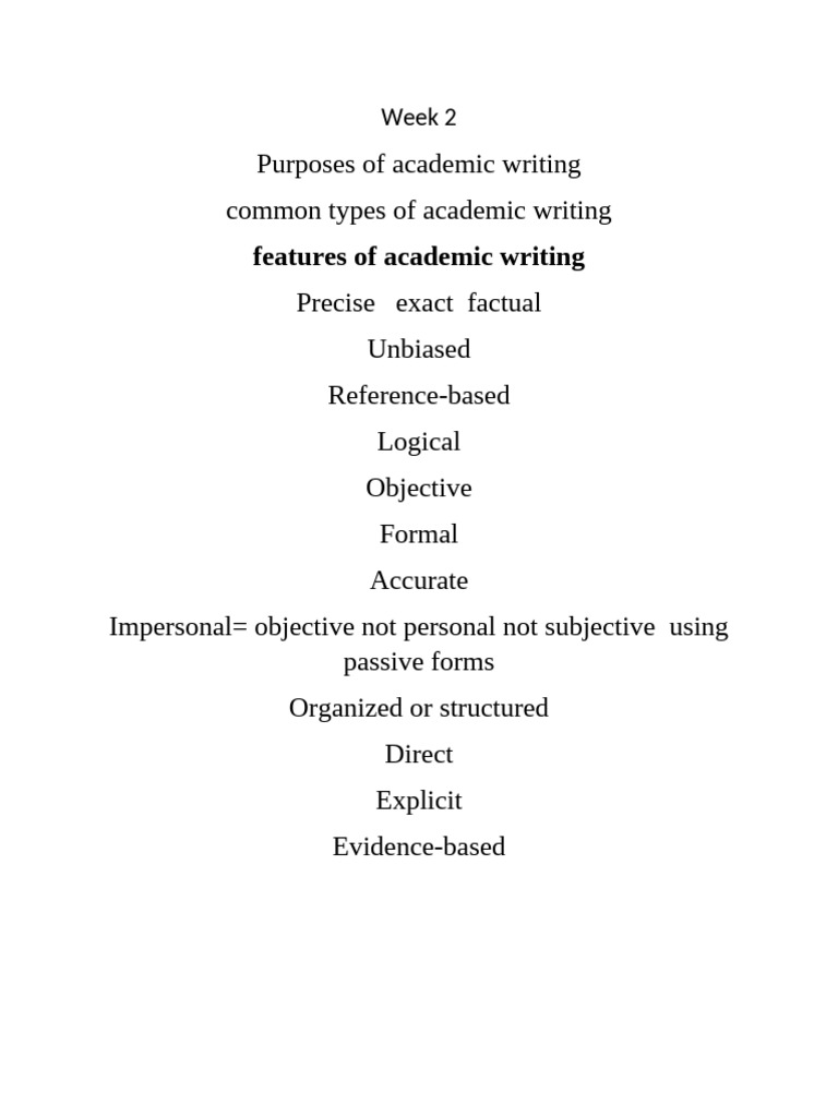 Features and Types of Academic Writing | PDF