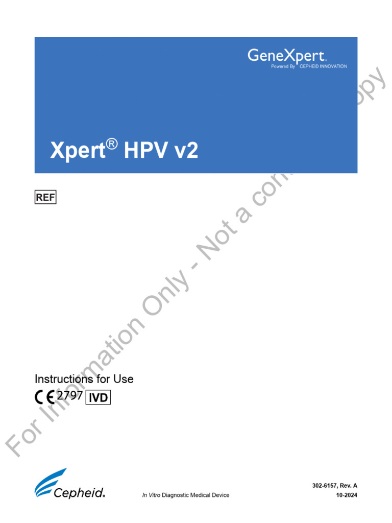 302-6157 Rev. A IFU HPV v2 ENGLISH IVDR | PDF | Cervical Cancer | Polymerase Chain Reaction
