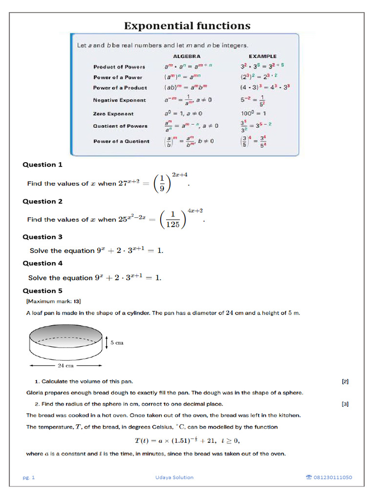 Exponential functions | PDF