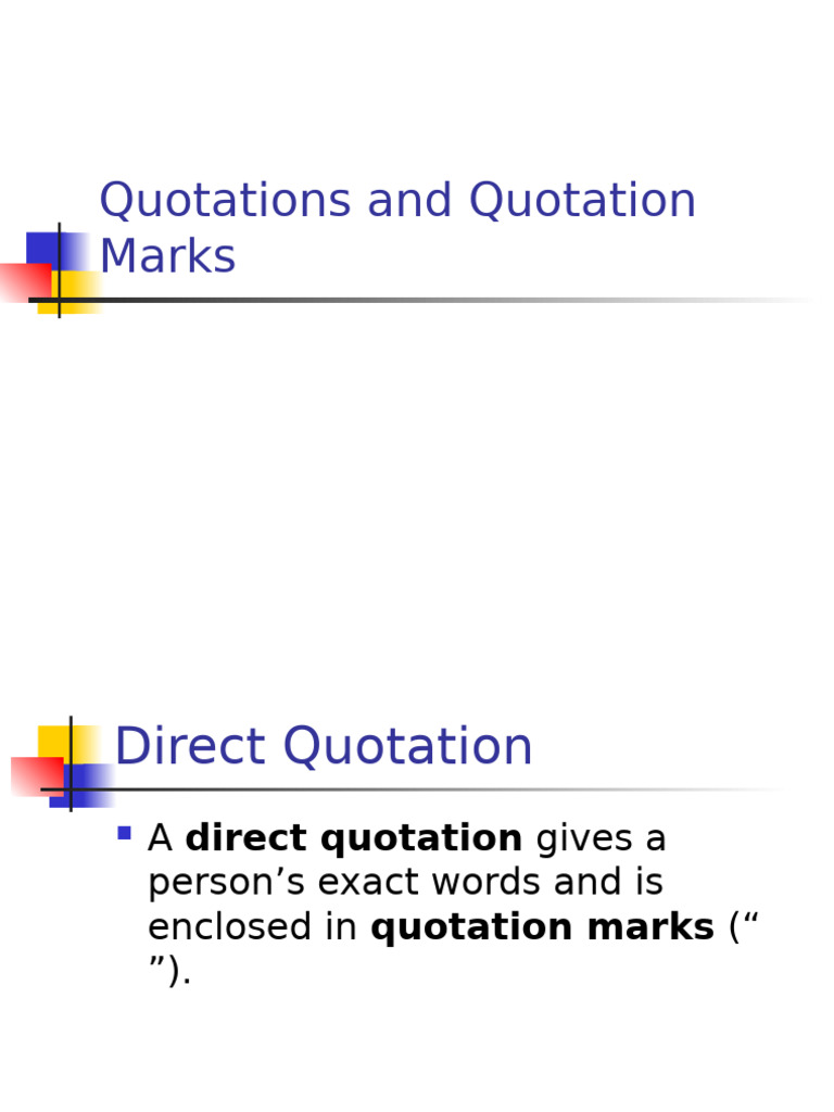 Quotations Quotation Marks (1) Copy | PDF
