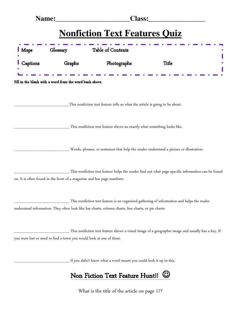 Nonfiction Text Features | PDF